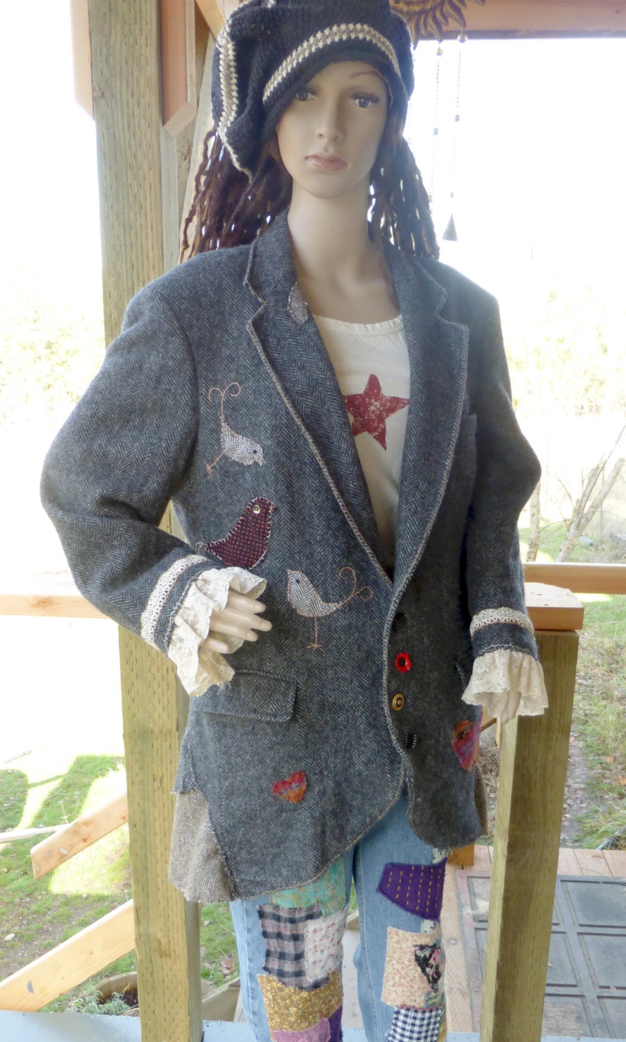 Tweed Upcycled Victorian Morning Jacket Wms Size Large - Etsy