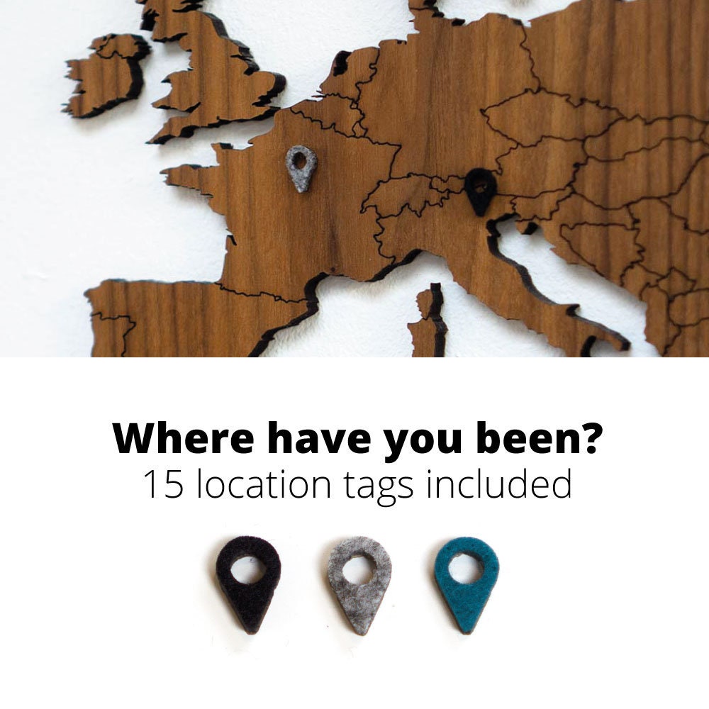 World Map Push Pin, Wooden World Map, Push Pin, Wall Art, Rustic, Decor ...
