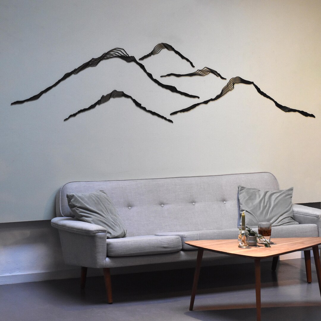 Folded Mountains Wall Panel, Mountain Wall Decor, 5 Piece, Mountain ...