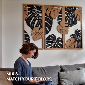 Jungle Wall Panel, Monstera Leaves Wall Decor, 3 Piece Wall Panels ...