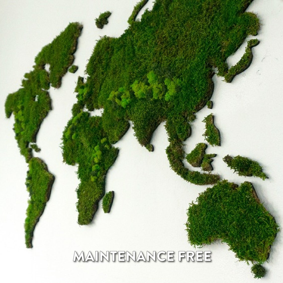 Moss Map Moss Worldmap Moss Wall Moss Decoration Vertical - Etsy
