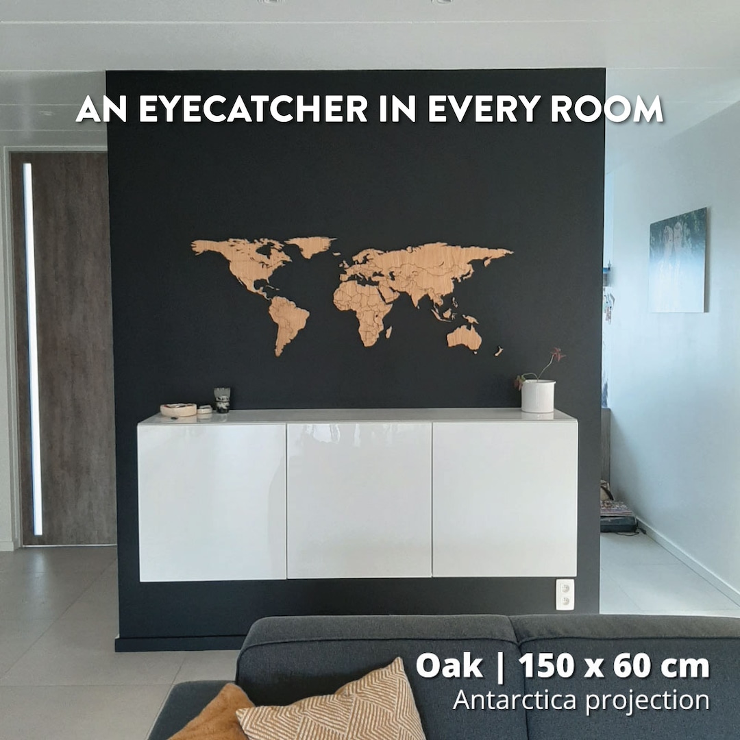 3d World Map, Travel Decor, High Quality Wood, Wooden Wall Art, Wood ...