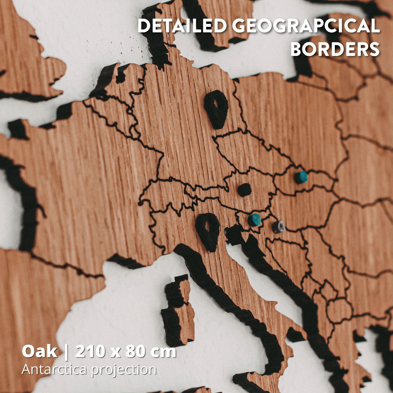 Wooden World Map Oak / Walnut / Bamboo World map Canvas | Etsy