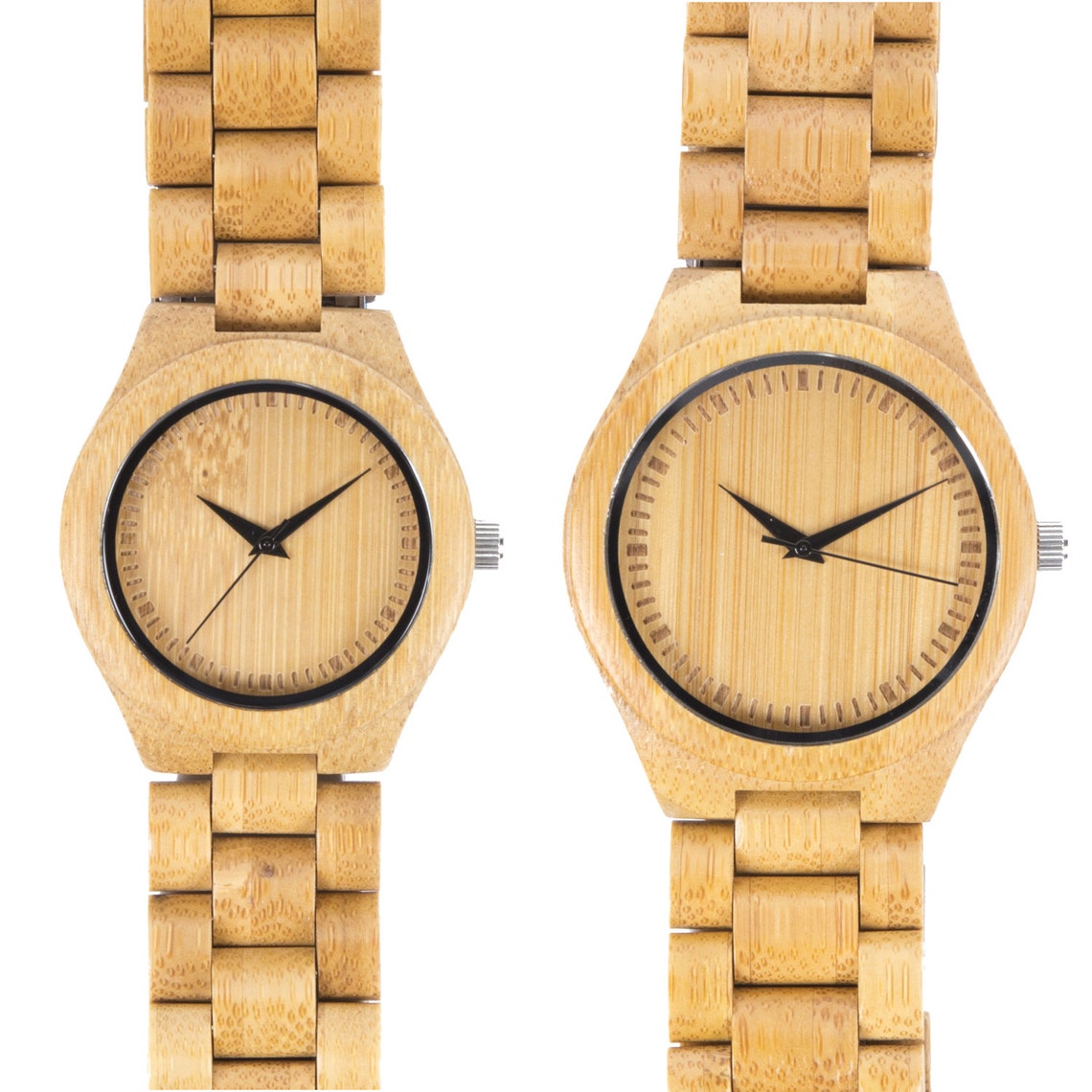 Bamboo wooden Watch / Wristwatch engraved with personal text | Etsy