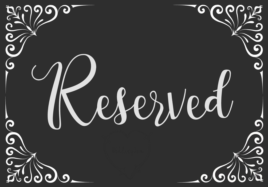 Reservados tarjeta boda pizarra firmar 3 x 5 para imprimir descargar ...