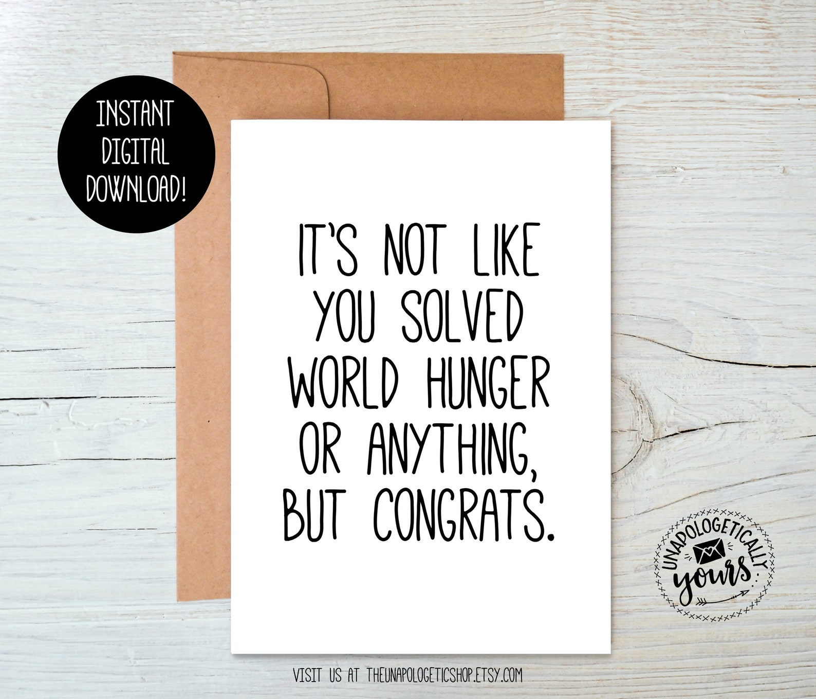 Congrats I Guess Sarcastic Printable Congratulations Card - Etsy