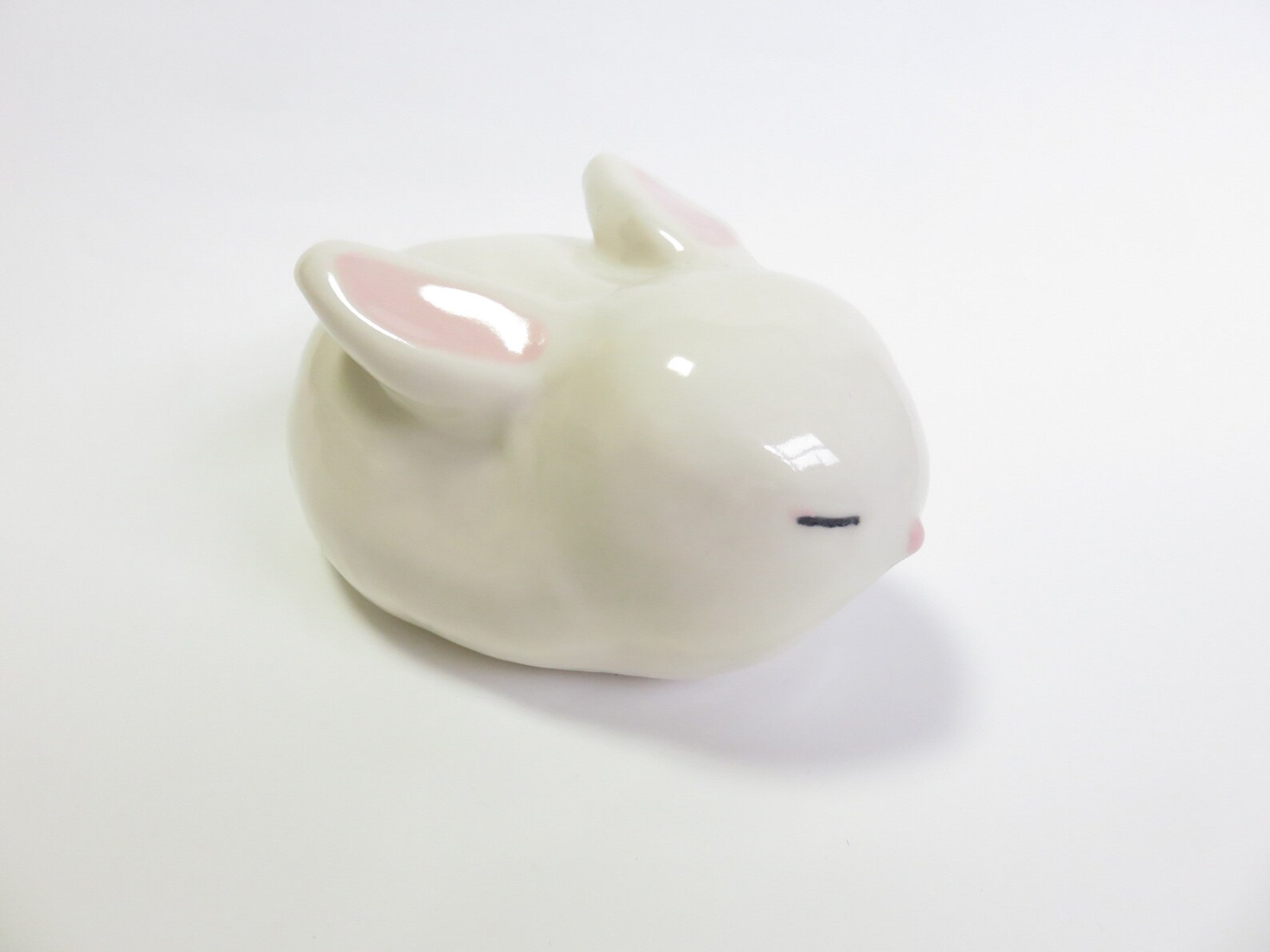 Rabbit Ceramics and Pottery White Bunny Sculpture Slepping - Etsy