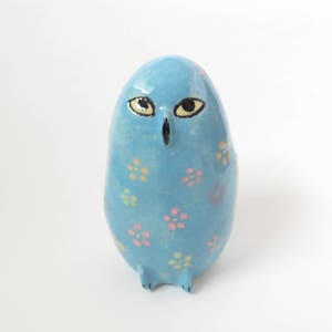 Turquoise Blue, Ceramic Sculpture Small Owl, Animal Sculpture, Home ...