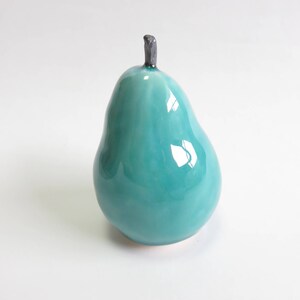 Pre-order, Pear, Ceramic Sculpture, Pear Fruits Sculpture, Turquoise ...