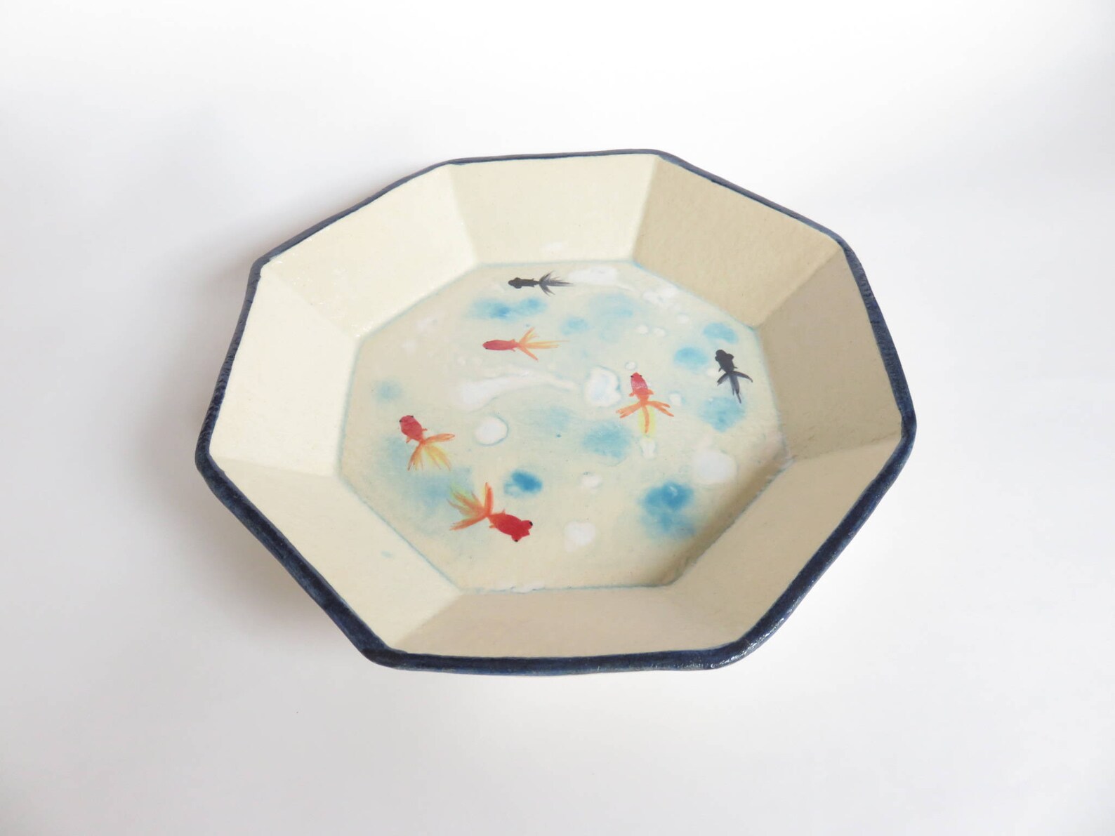 Ceramic Plate Ceramics and Pottery Golden Fish Japanese - Etsy