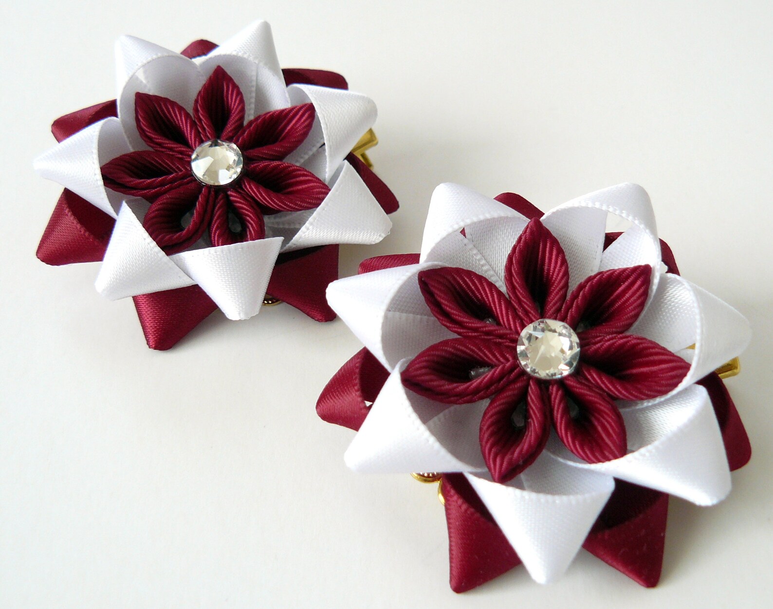 School Hair Clips/back to School Hair Bows/kanzashi Hair | Etsy