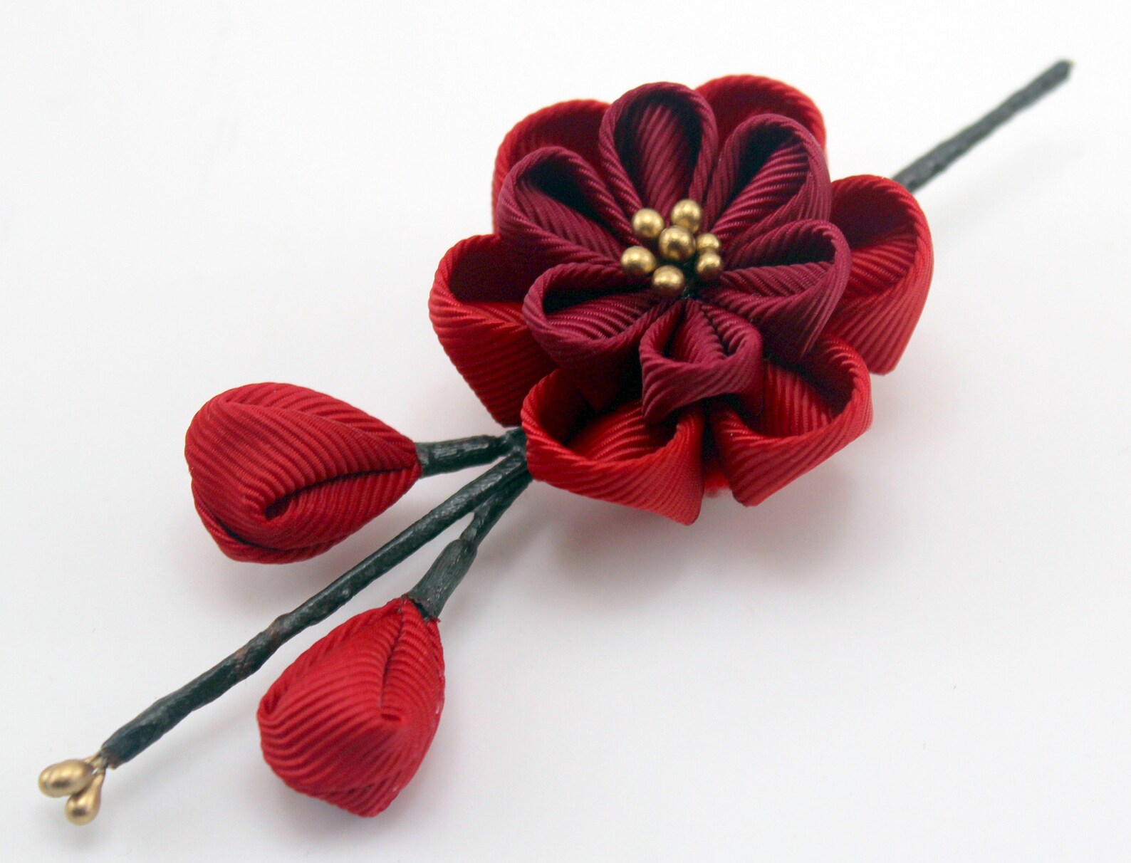 Flower brooch/Fabric flower brooch/Handmade women | Etsy