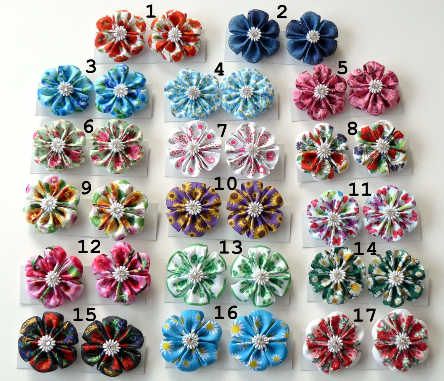 Two Alligator Hair Clips. Small Flower Hair Clips. Girls Hair - Etsy