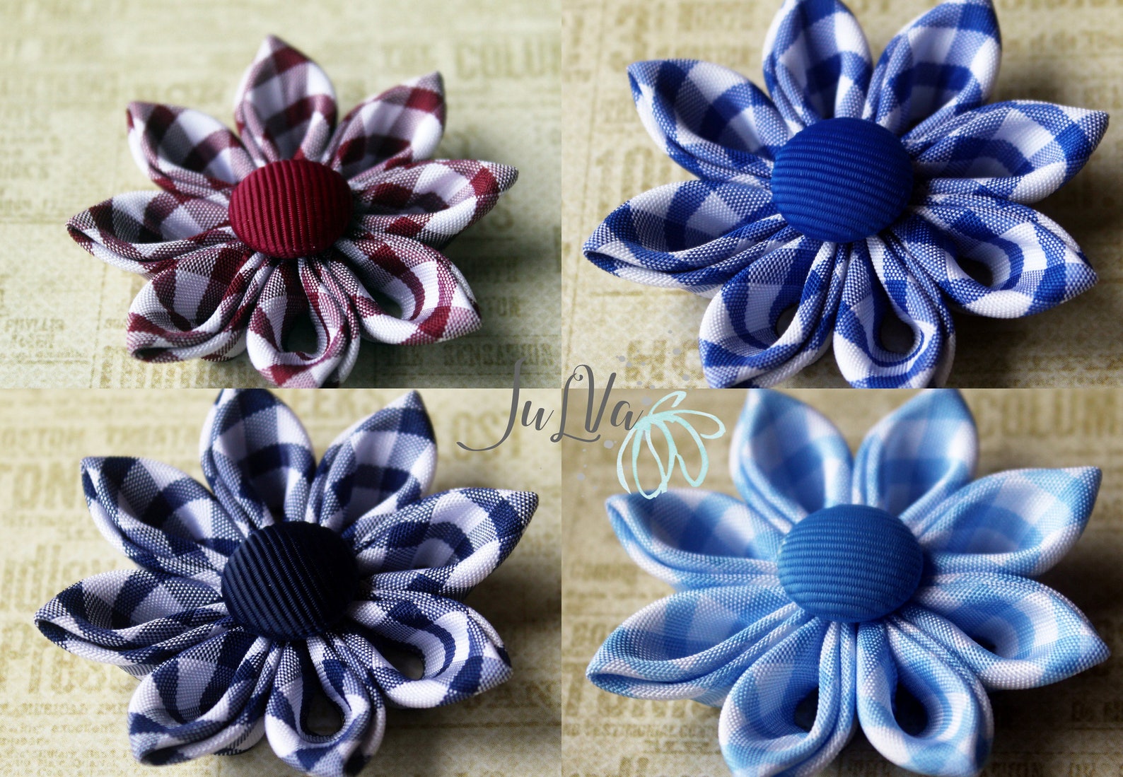 Men's Flower Lapel Pin/gingham Lapel Pin/men's - Etsy