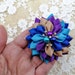 Flower Brooch-peacock Flower Brooch-kanzashi Brooch Handmade - Etsy