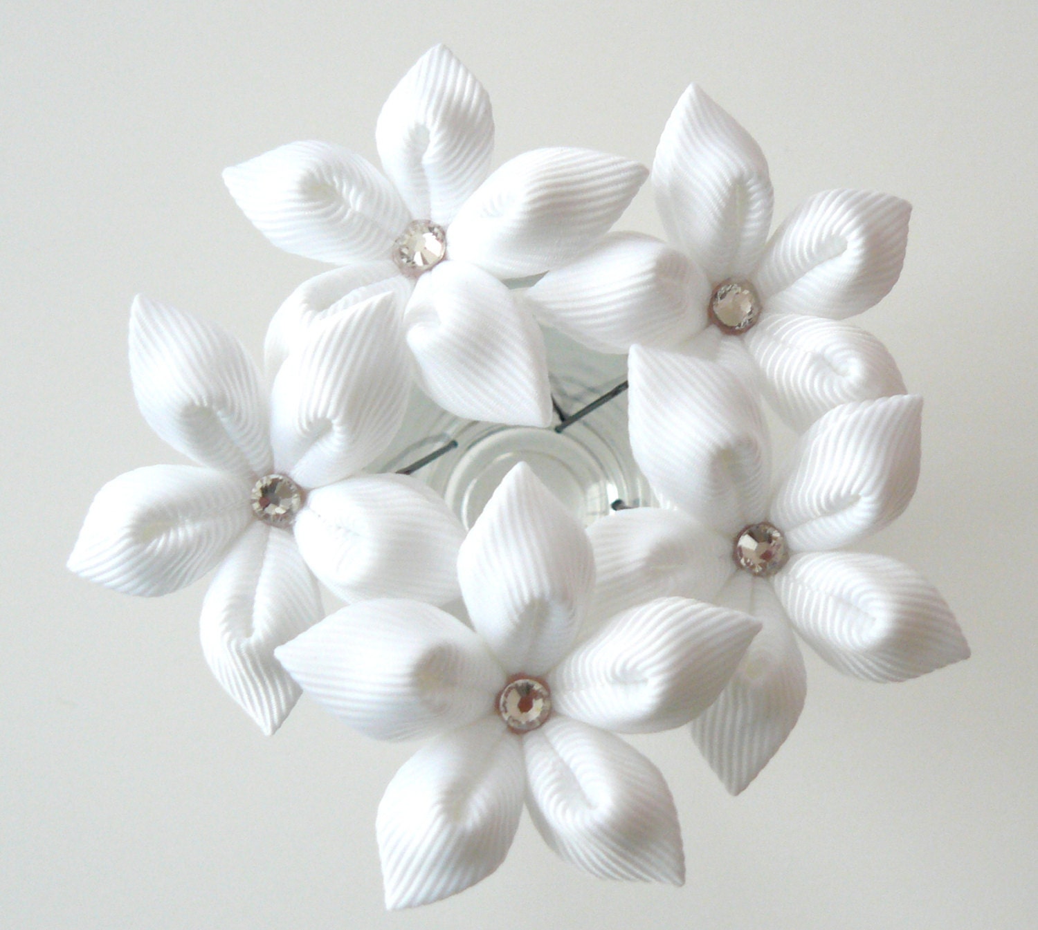 White Flower Hair Pins for Bride, Wedding Hair Flowers Bridal Hair ...