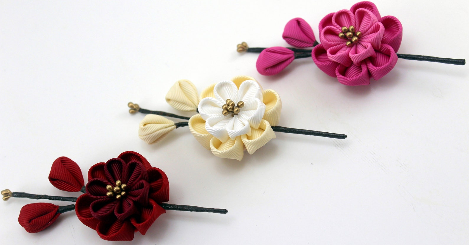 Flower Brooch/fabric Flower Brooch/handmade Women - Etsy