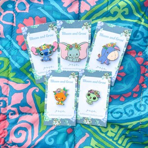 Flower Crown Dumbo Pin, Chibi Pin, Elephant Pin, Kawaii Pin - Etsy