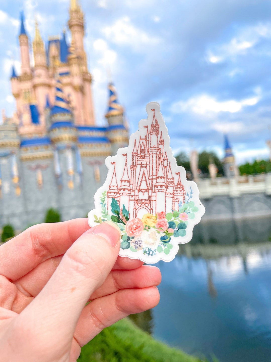 Rose Gold Castle Vinyl Sticker, Disney World Castle, Disney Sticker ...