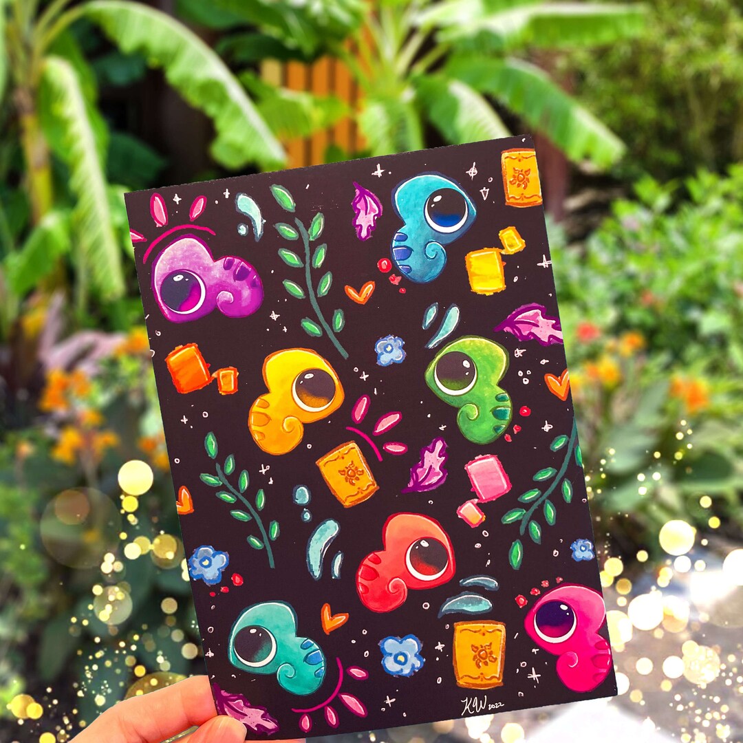 Pascals Chameleon Art Print, Tangled Inspired Print, Disney Art Print ...