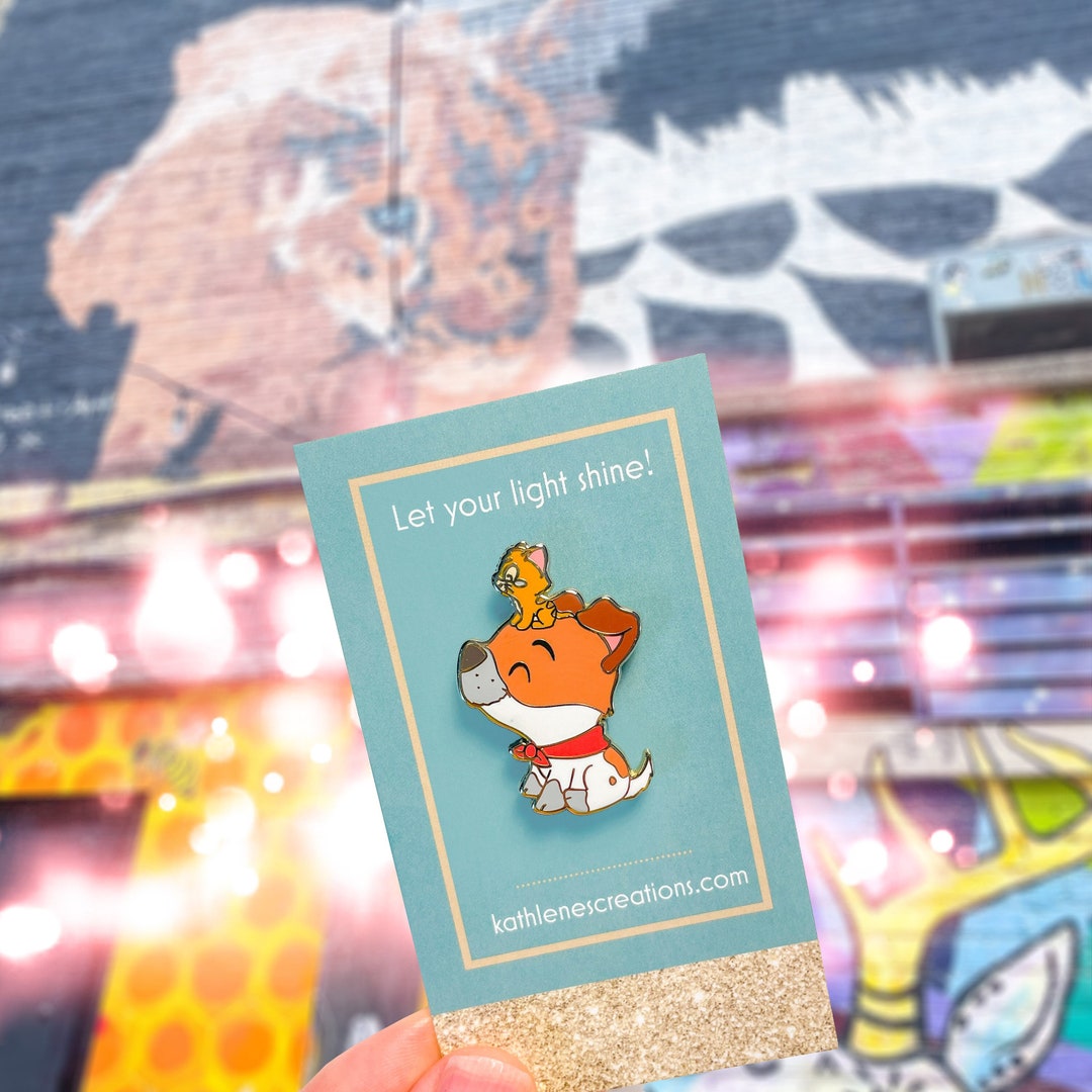 Oliver and Dodger Pin, Fantasy Pins, Cat and Dog, Chibi, Kawaii - Etsy