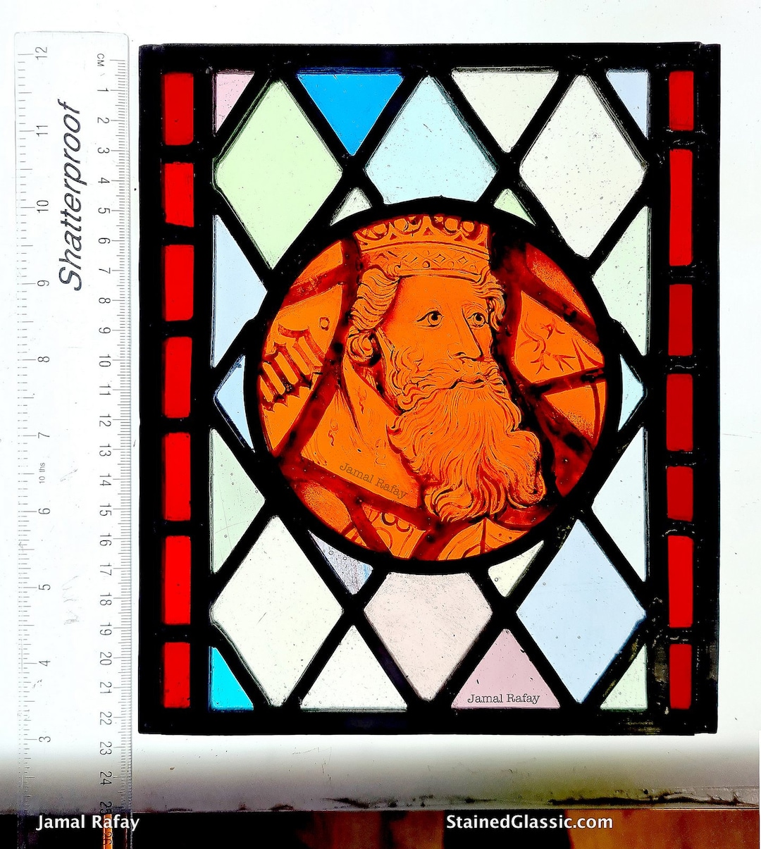 Stained Glass, Window, Portrait, Hand Painted, Medieval Inspired Saint ...