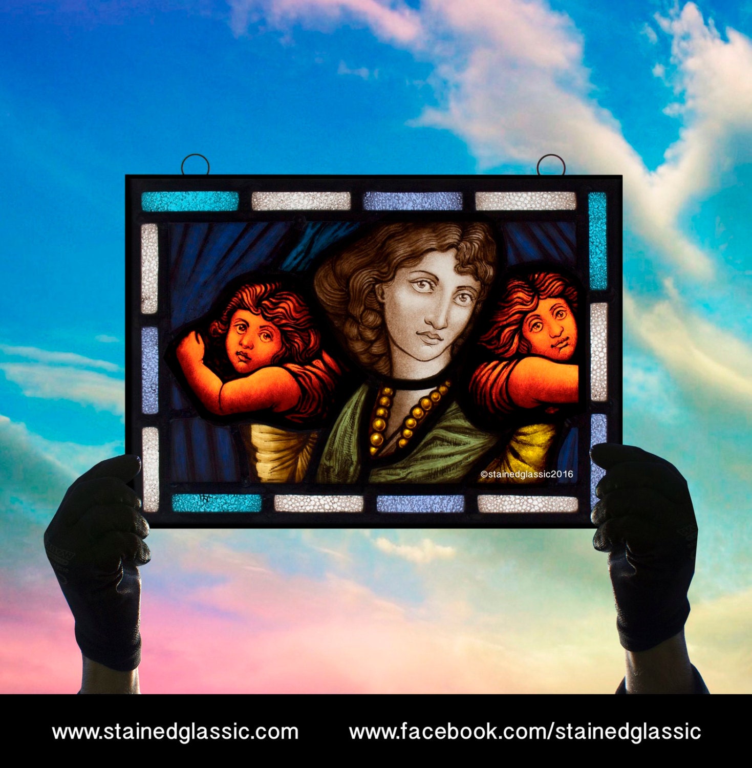 Stained Glass Window, 'holding Your Love' Panel, Leaded, Ready to Hang ...