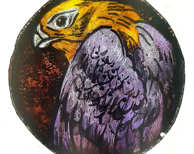 Stained Glass Window, Eagle, Falcon, Hawk, Heraldic, Gothic Revival ...