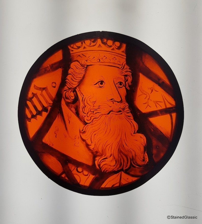 Stained Glass Window Portrait Hand Painted Medieval - Etsy