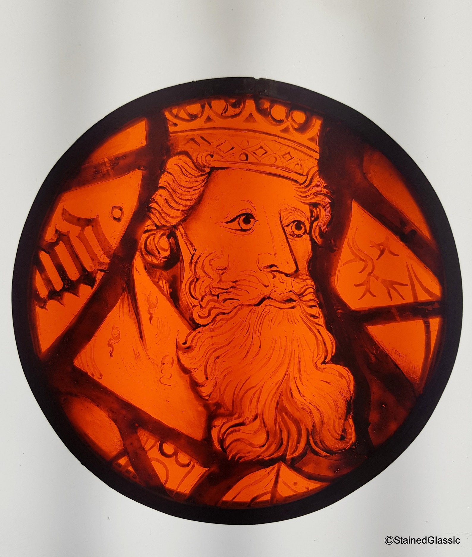 Stained Glass Window Portrait Hand Painted Medieval - Etsy