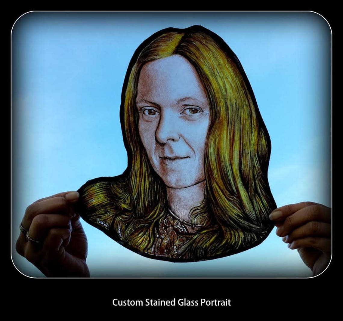 Order Stained Glass Portrait of Your Choice, Window, in Antique ...