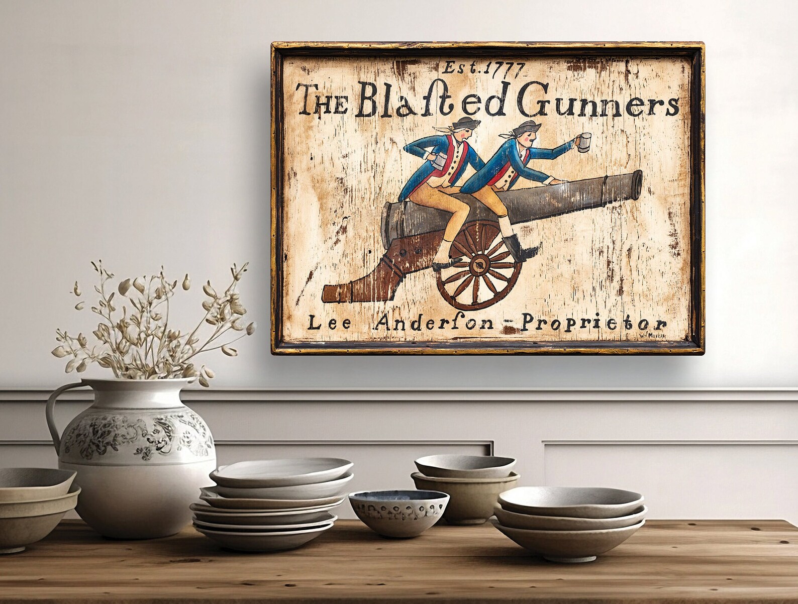 Tavern Sign Art Colonial Style Art Primitive Decor Sign Bar Advertising ...