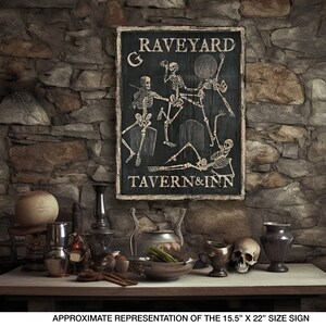 Skeleton Dance Art Tavern Sign Rave Skeletons Wall Art Skull Pub Bar ...