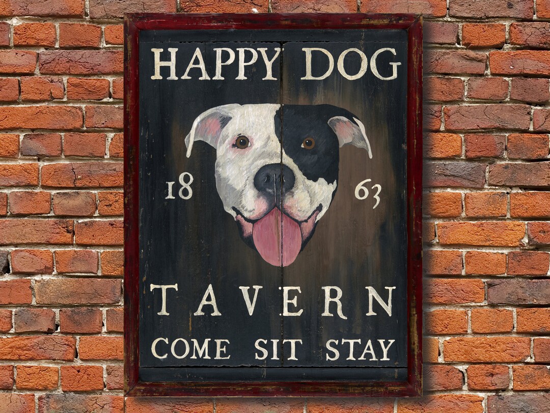 Dog Portrait Custom Signs Rustic Paintings Folk Art Wall - Etsy