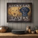 Black Yellow Lab Dog Portrait Custom Sign Art Rustic Paintings Pub Bar ...