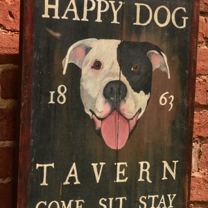 Dog portrait Custom Signs Rustic Paintings Folk Art Wall | Etsy