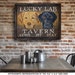 Black Yellow Lab Dog Portrait Custom Sign Art Rustic Paintings Pub Bar ...
