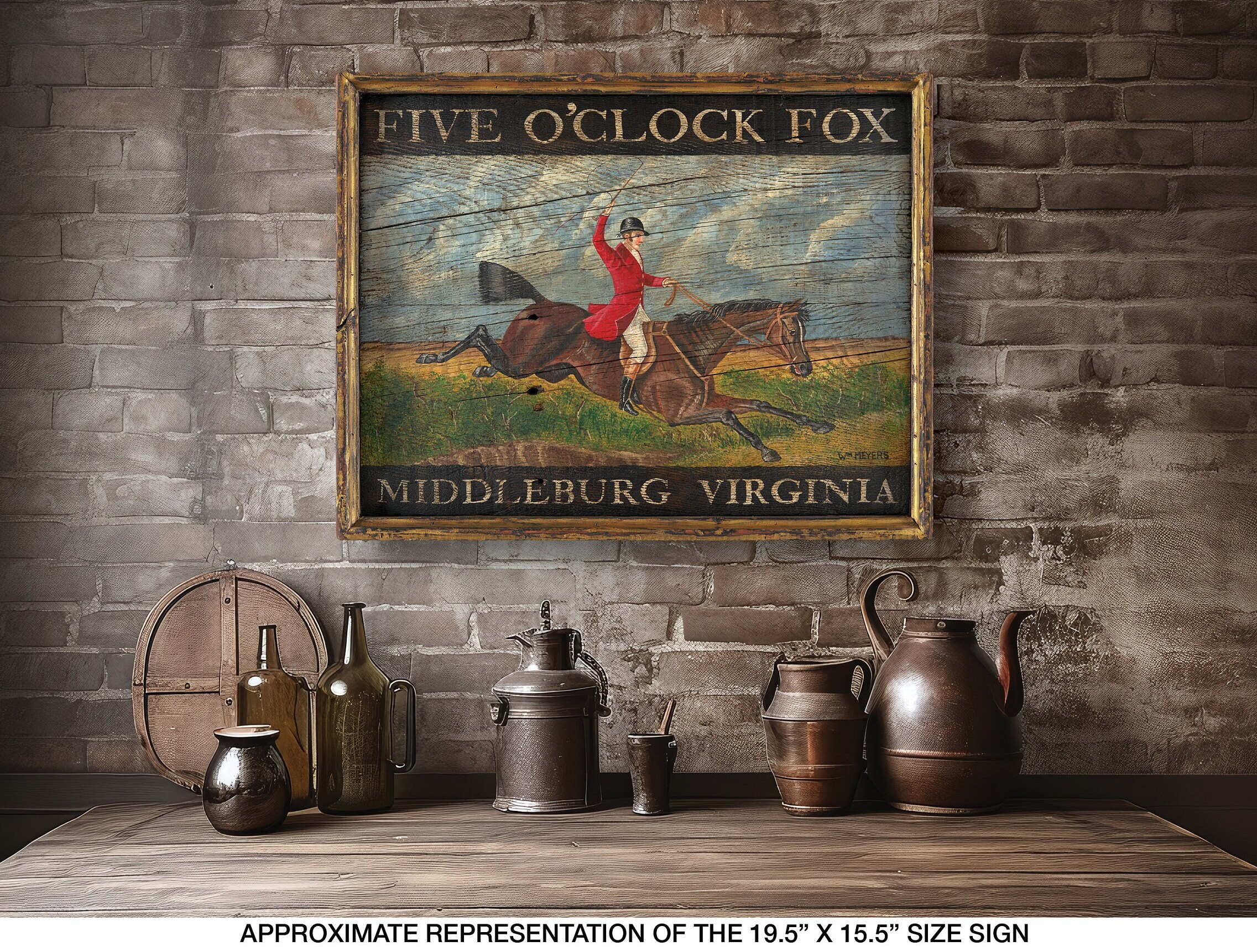Five O'clock Fox - Middleburg VA - Fox Hunt Horse Art Antique ...