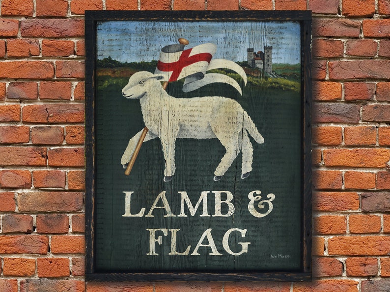 Lamb Sheep Custom Signs Rustic Paintings Folk Art Wall | Etsy