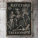 Skeleton Dance Art Tavern Sign Rave Skeletons Wall Art Skull Pub Bar ...