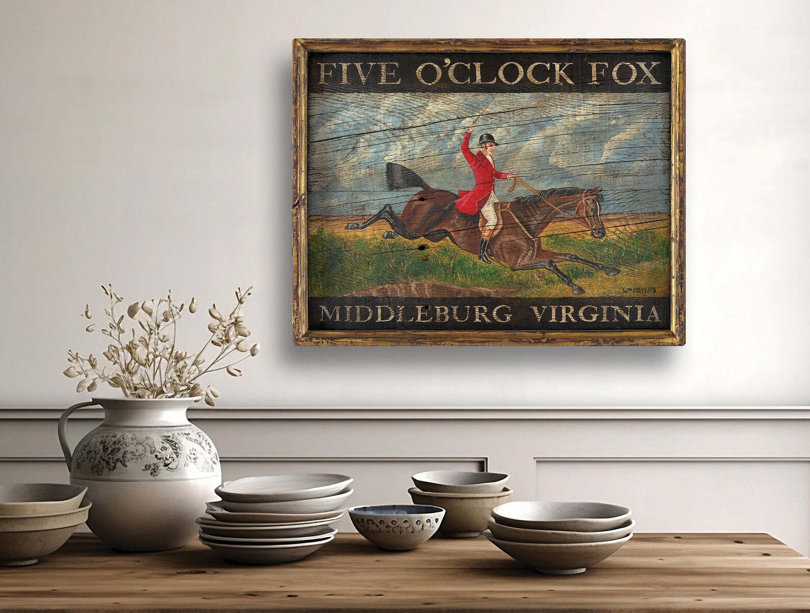 Five O'clock Fox - Middleburg VA - Fox Hunt Horse Art Antique ...