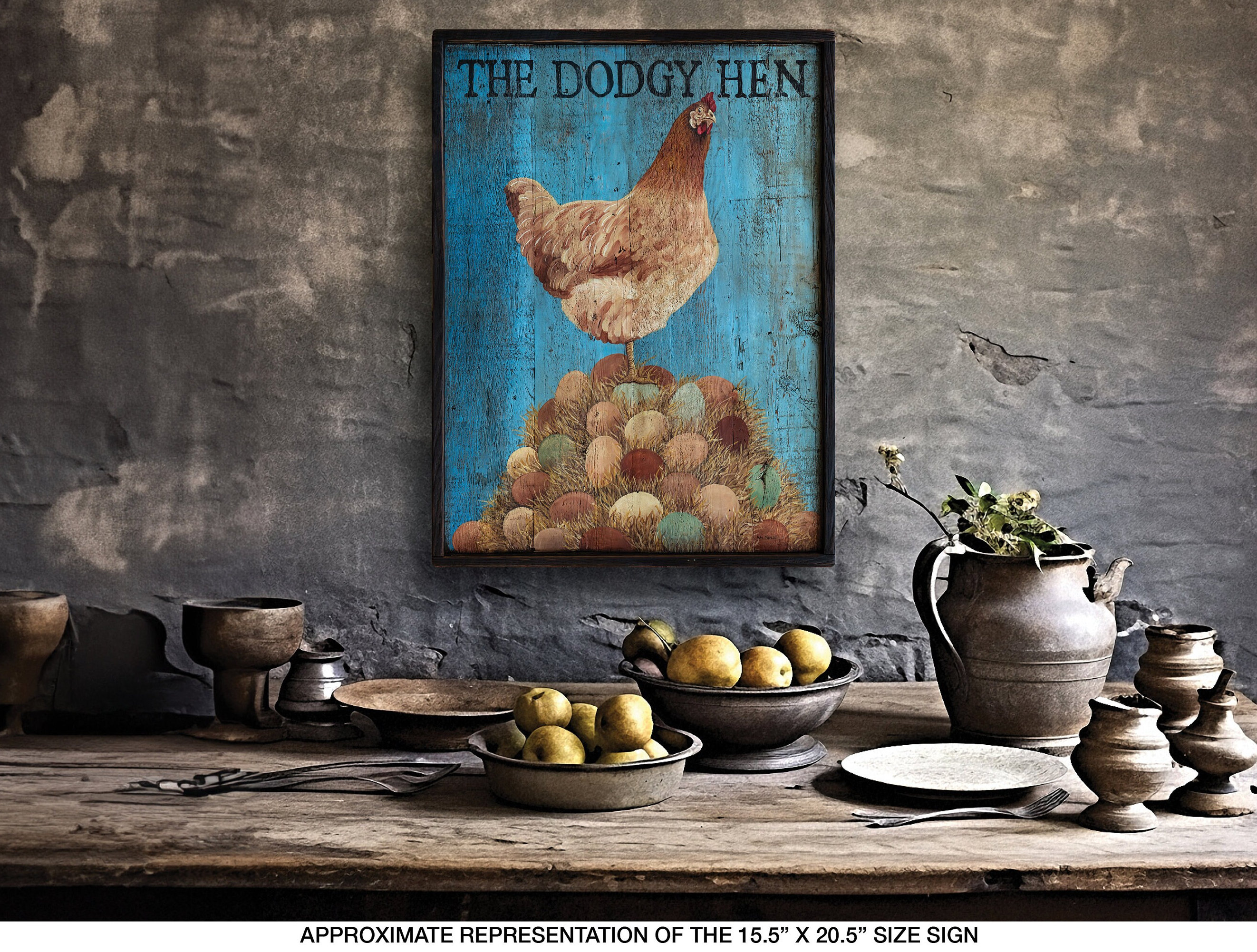 Vintage Tavern Sign the Dodgy Hen Chicken Art - Etsy