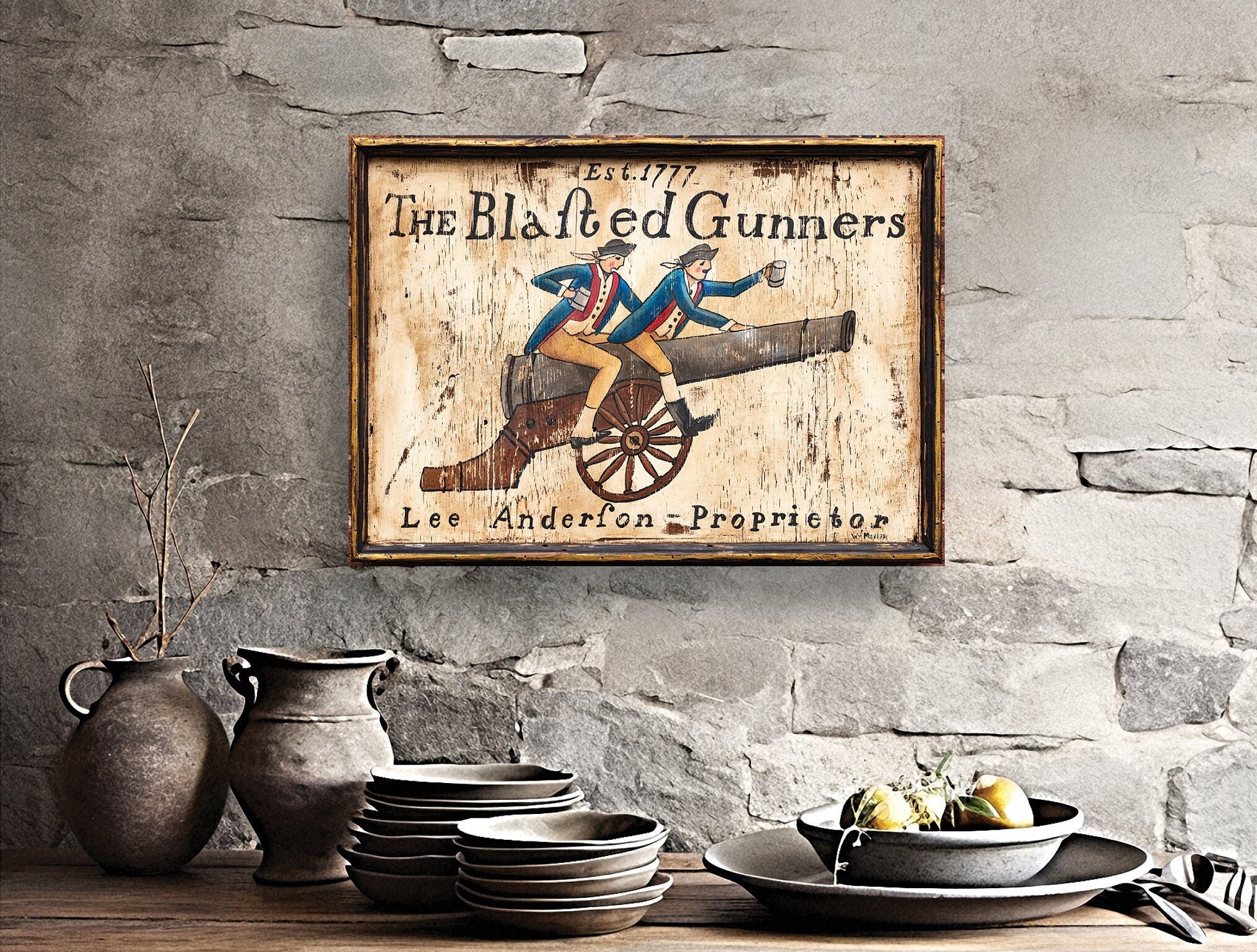 Tavern Sign Art Colonial Style Art Primitive Decor Sign Bar - Etsy