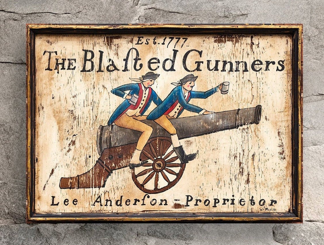 Tavern Sign Art Colonial Style Art Primitive Decor Sign Bar Advertising ...