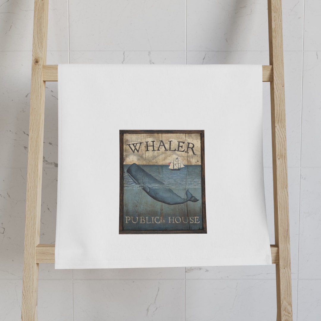 Hand Towel Whale Tavern Pub Sign Art Whaling Rustic Painting - Etsy