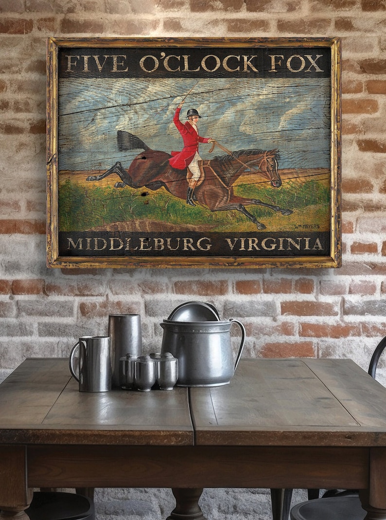 Five O'clock Fox - Middleburg VA - Fox Hunt Horse Art Antique ...