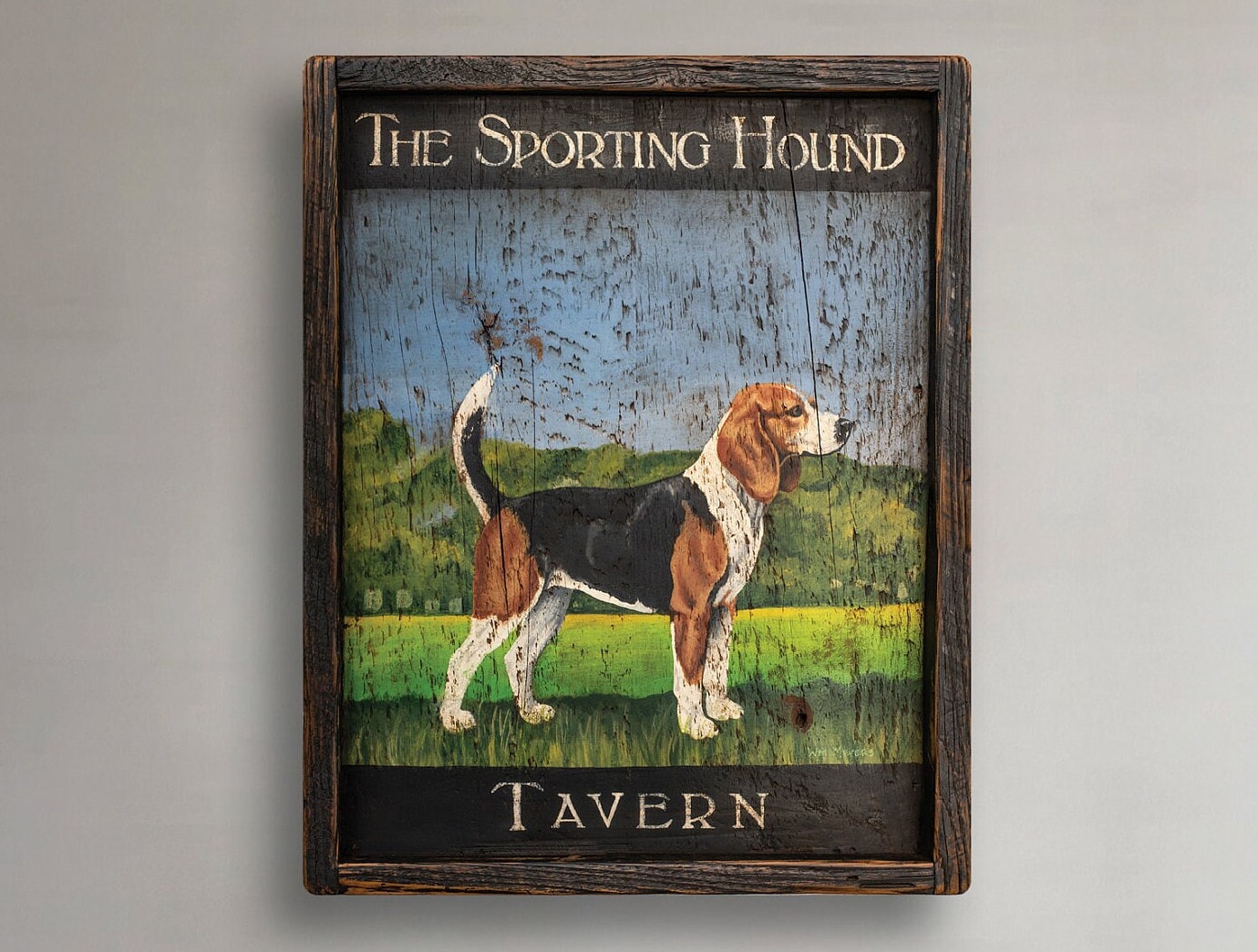 Tavern Sign Beagle Dog Art the Sporting Hound Tavern Antique Art Irish ...