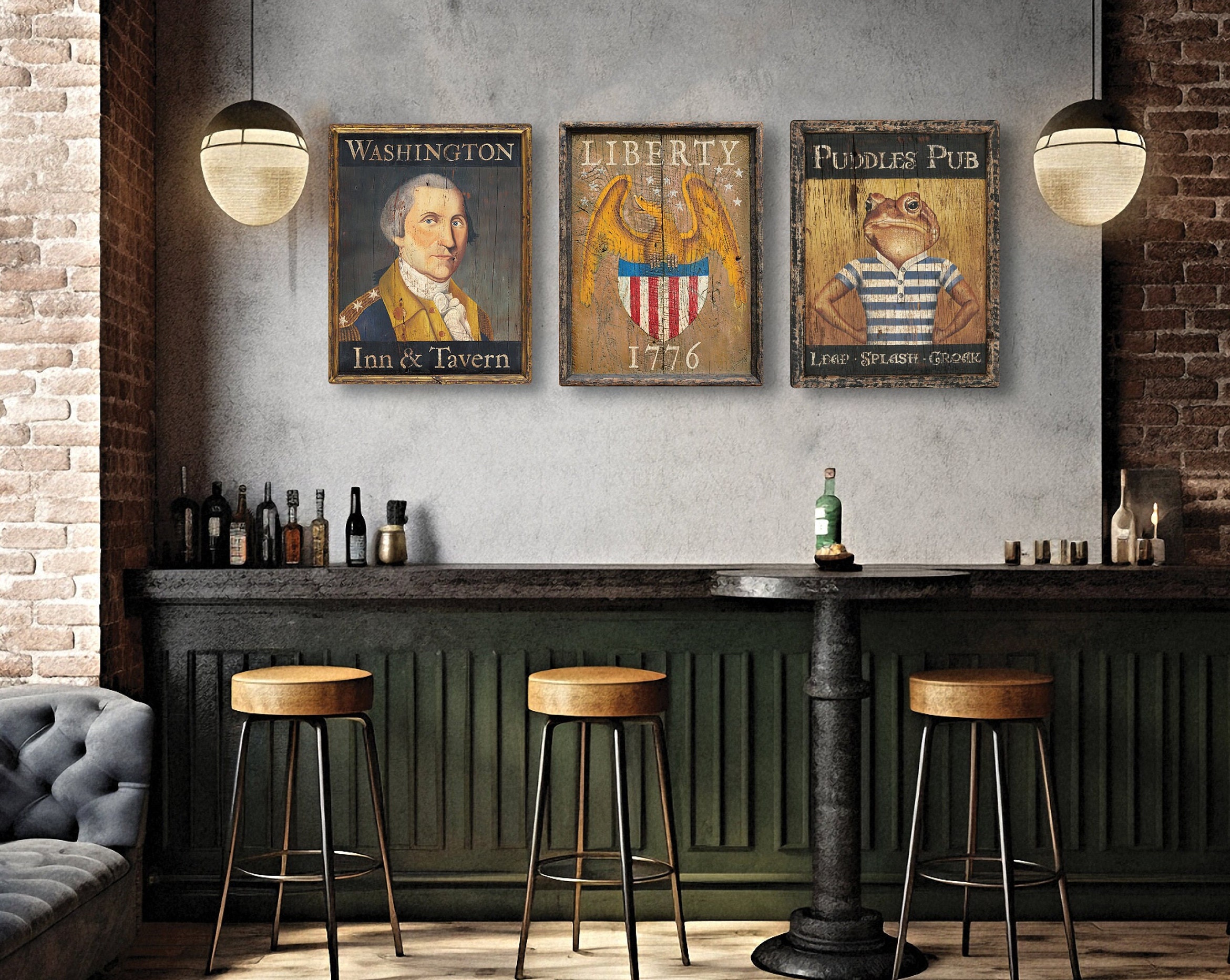 Liberty 1776 Tavern Sign Colonial Art Pub Sign Tavern Antique Primitive ...