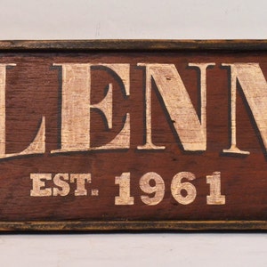 Custom "antique" Looking Name Sign, Great Wedding or Anniversary ...