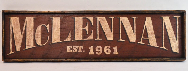 Custom antique Looking Name Sign Great Wedding or - Etsy